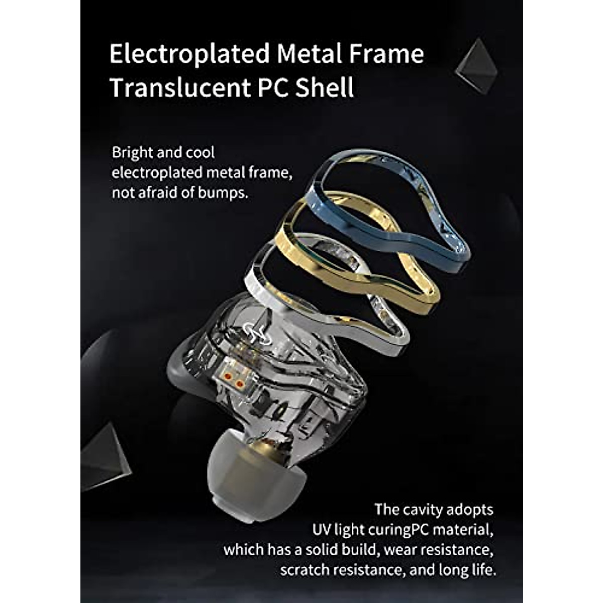 keephifi CCZ Warrior in Ear Monitors IEM with 3BA+1DD Hybrid Drivers, Neutral Sound Headphones, Audiophile Earbuds for Music Lovers Musicians, Drummers, Rapper (Silver No Mic)