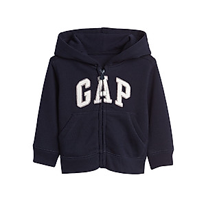 GAP baby boys Logo Zip Hoodie Sweatshirt, Blue Galaxy, 12-18 Months US