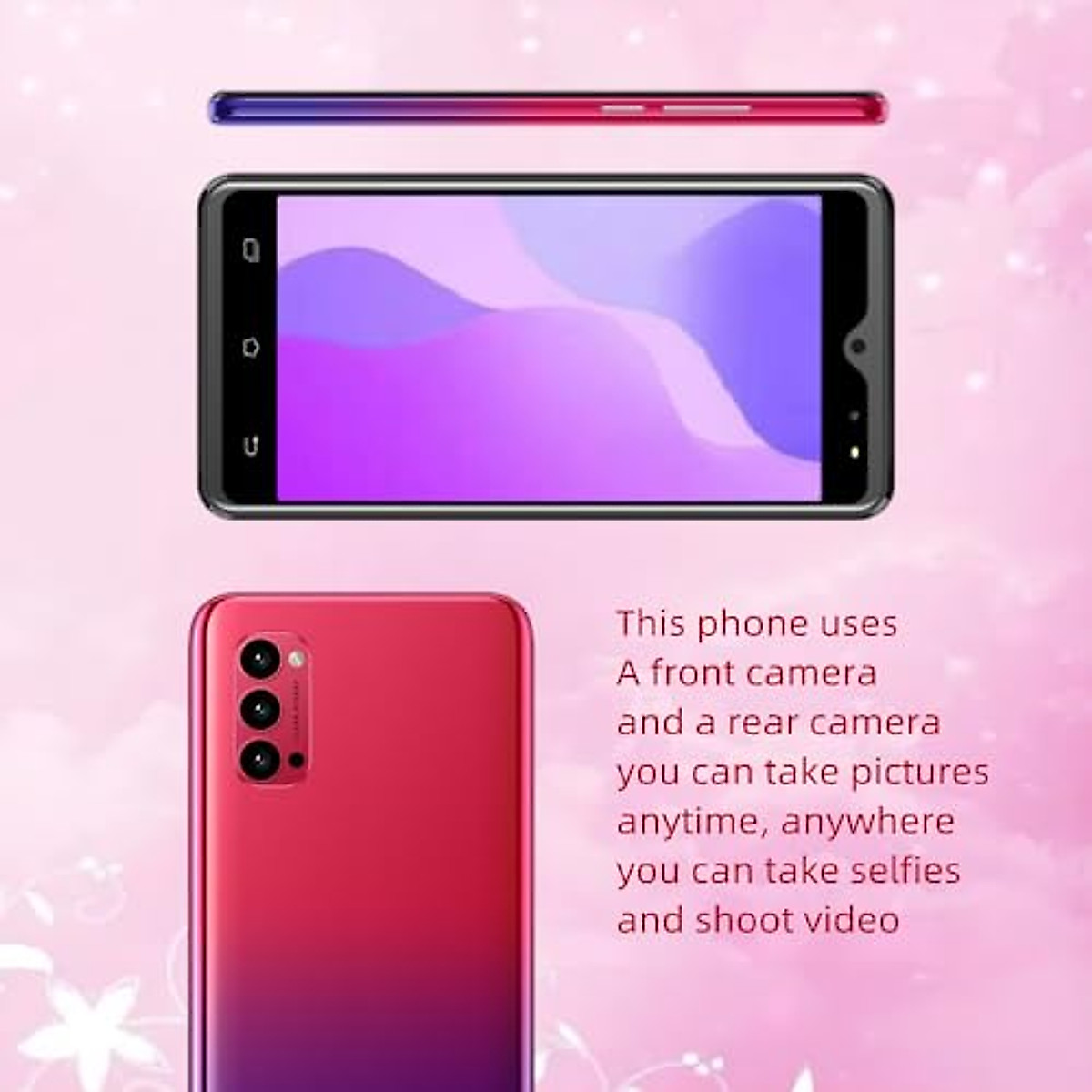 1G RAM 4G ROM，X11 aderroo Android Smartphone, 5.0-inch Screen，Front and Rear Cameras，Only Supports Dual SIM Card Frequency Band of 3GWCDMA：850/2100MHZ，Unlocked Cell Phone（Blue-Green）