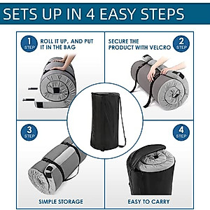 Memory Foam Camping Mattress ◆ Portable Rolled-up Station Wagon Camping Mattress, Roll Away Bed, Sleeping Pad, Camp Sleeping Pad, Guest Bed Overnight ◆2* Waterproof Cover and Travel Bag