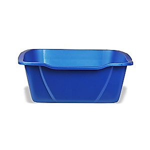 Van Ness Pets Medium Open Cat Litter Box, Space-Saving Pan Size, Blue, CP2 Blue Large