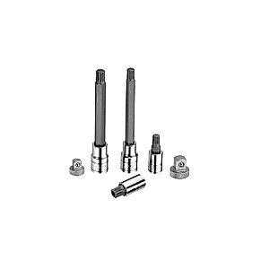 Kauplus 16 Pcs XZN Triple Square Spline Bit Socket Set- Short & Extra Long (140MM), W/Adapter 1/4" x 3/8" & 3/8" x 1/2", M4-M13, Tamper Proof M14-M18