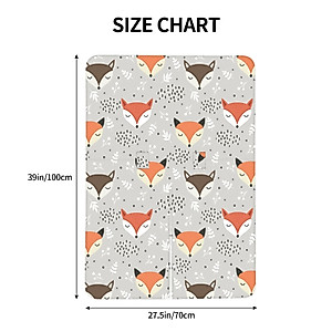 Rutiea Cute Forest Fox Seamless Pattern Car Seat Cover for Babies, Peekaboo Opening Minky Carseat Canopy Stroller Cover for Newborn, Mom Nursing Breastfeeding Covers, Blanket for Infant Toddler