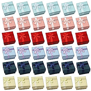 Ira Pollitt 30 PCS Gift Box Set Ring Small Ring Gift Box Sturdy Cardboard Cube Box for Ring Earring Jewelry Pendants, Necklaces for Christmas, Birthday, Anniversaries,Valentine’s Day(1.6 x 1.2 in)