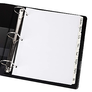 Amazon Basics 8-Tab Binder Divider, White Label Dividers with Easy Peel, 4-Pack