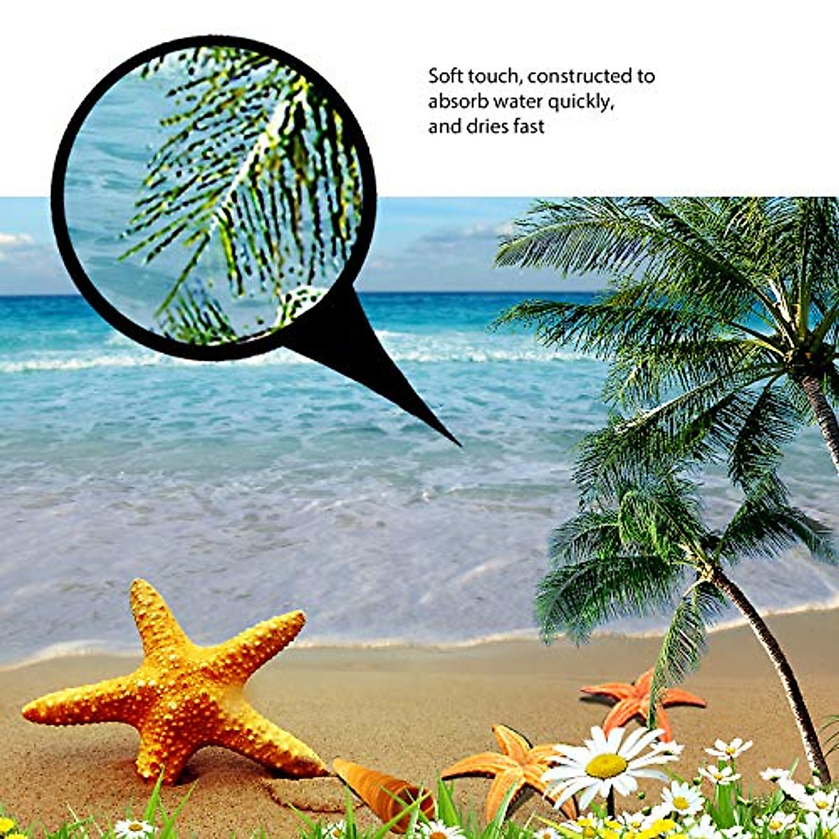 Amagical 16 Pieces Bathroom Mat Set Shower Curtain Set Starfish Sea Beach with Flowers Blue Ocean Bath Mat Contour Mat Toilet Cover Shower Curtain with 12 Hooks