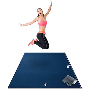 Gorilla Mats Premium Large Exercise Mat – 6' x 4' x 1/4" Ultra Durable, Non-Slip, Workout Mat for Instant Home Gym Flooring – Works Great on Any Floor Type or Carpet – Use With or Without Shoes