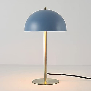 Globe Electric 52942 15" Desk Lamp, Matte Blue, Matte Brass Accents, in-Line On/Off Rocker Switch, Home Décor, Desk Lamps for Home Office, Home Office Accessories, Room Décor, Accent Lighting Lamps