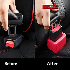Car Seat Belt Buckle Holder, 2 Pack, Seatbelt Buckle Booster Makes Buckling Easier for Kids (BPA Free), Upright Your Seat Belt Receiver for Easy Access