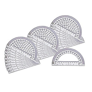 hand2mind 5314A Student Math Protractor, Clear, 20 Count (Pack of 1)