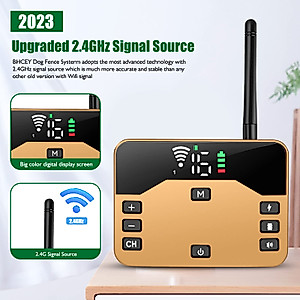 BHCEY Wireless Dog Fence, 2023 Electric Wireless Fence Training Collar with Remote 2-in-1, Pet Containment Fence System, Rechargeable Safe Dog Boundary, Adjustable collar for Small Medium Large Dogs