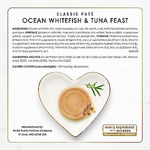 Purina Fancy Feast Seafood Classic Pate Collection Grain Free Wet Cat Food Variety Pack - (30) 3 oz. Cans