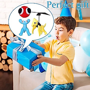 Sokmrus 3pcs Rainbow Friends Plush, Cyan Plush, Lookies Plush, Yellow Rainbow Friends Chapter 2 Plushies (3pc)