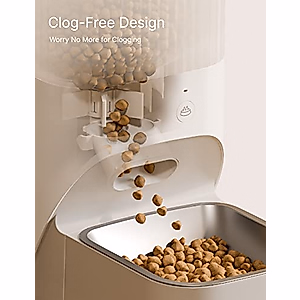 Nooie Pet Feeder, Smart Automatic Cat Feeder, 2.4GHz Wi-Fi, 3.8L Dry Food Dispenser, Portion Control, Low Food Detection, Real-Time Alerts, Clog-Free, Stainless-Steel Bowl, Suitable for Small Dogs