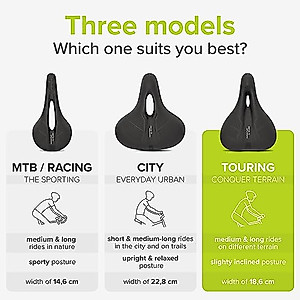 VELMIA Bike Seat Designed in Germany, Made of Comfy Memory Foam I Bicycle Seat for Men and Women, Waterproof Bike Saddle with Smart Zone-Concept I Exercise Bike Seat, Seat for BMX, MTB & Road