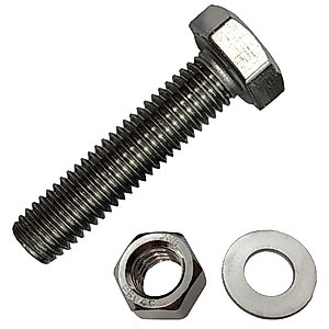 1/4" - 20 x 4-304-STAINLESS Steel Bolts, Nuts & WASHERS - 18-8 HEX Head Bolt - 304 Grade. General Purpose (10) Bolts + (10) Nuts + (10) Washers
