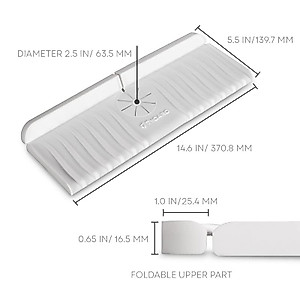 TYOARO Silicone Sink Splash Guard, 14.6 x 5.5 - Splash Guard Behind Faucet Water Drip Catcher Mat Tray for Kitchen, Bathroom - Self-Draining, Sink Sponge Holder (White)