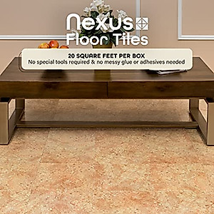 Nexus Self Adhesive 12-Inch Vinyl Floor Tiles, 20 Tiles - 12" x 12", Ancient Beige Mosaic Pattern - Peel & Stick, DIY Flooring for Kitchen, Dining Room, Bedrooms & Bathrooms by Achim Home Decor