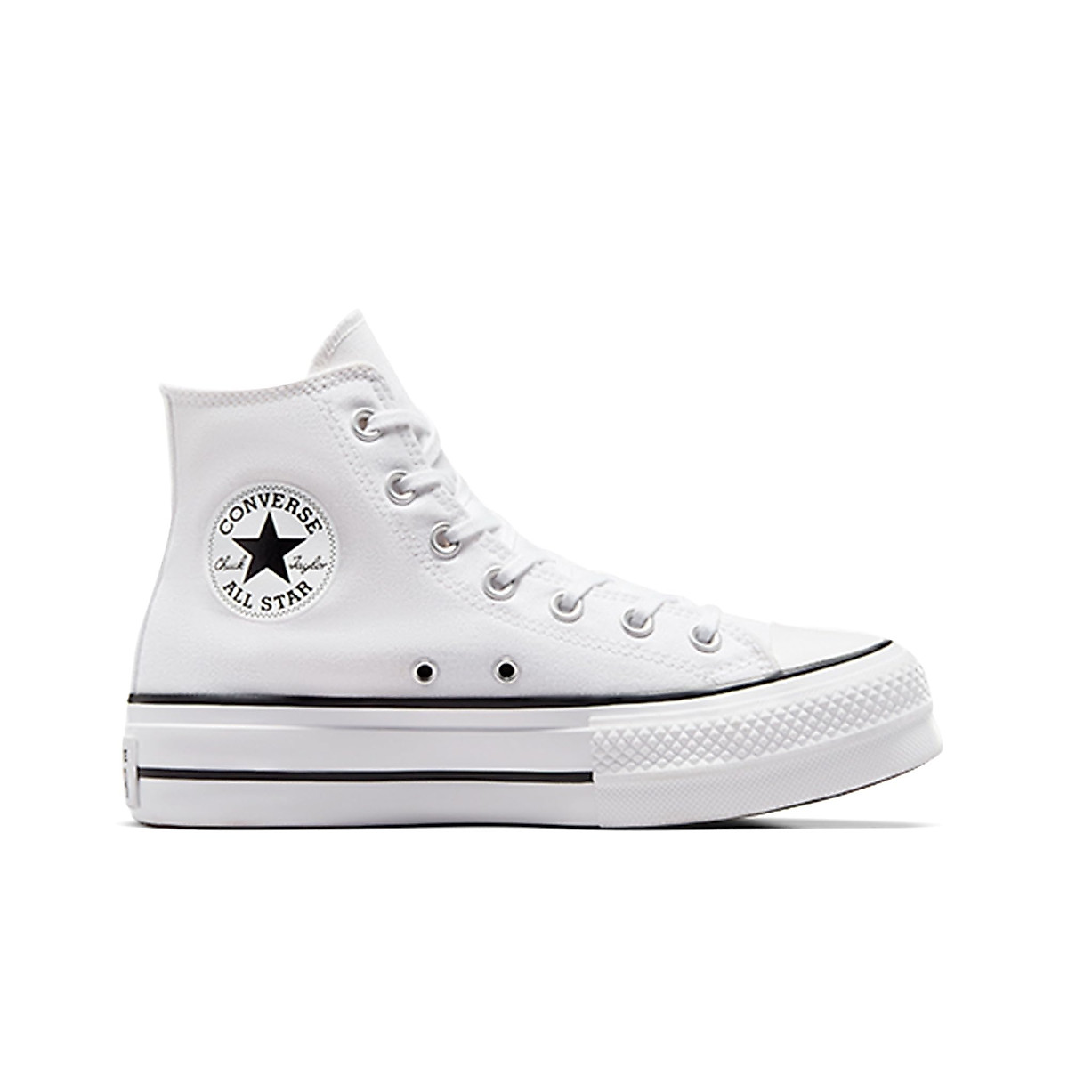 Converse Women's Chuck Taylor All Star Lift High Top Sneakers, White/Black/White, 8 Medium US