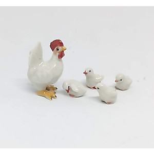 Studio one Handmade Animal Figurine Ceramic Lovely Hen an Chicks Farm Animal Collection Best Gift
