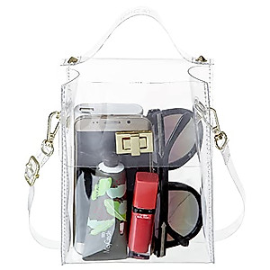 MINICAT Clear Small Crossbody Bags Stadium Approved Cell Phone Jelly Purse Shoulder Bag For Women(Clear-Vertical)