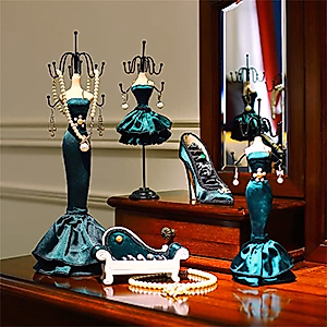 LDCHNH Jewelry Rack Jewelry Rack Earring Rack Jewelry Storage Gift Birthday Gift Girls Green