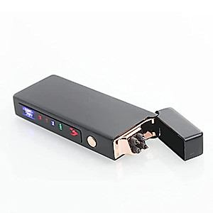 dachance Custom Personalized Cool Lighter Electric Gift Windproof USB Rechargeable Dual Arc for Camping Valentine's Day Gift (Black)