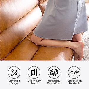 Hcore Convertible Futon Sofa Bed,Brown Faux Leather Memory Foam Loveseat,Small Euro Lounger Sofa for Compact Living Spaces,Apartment,Dorm,Studio,Guest Room,Home Office/Cushion Thickening