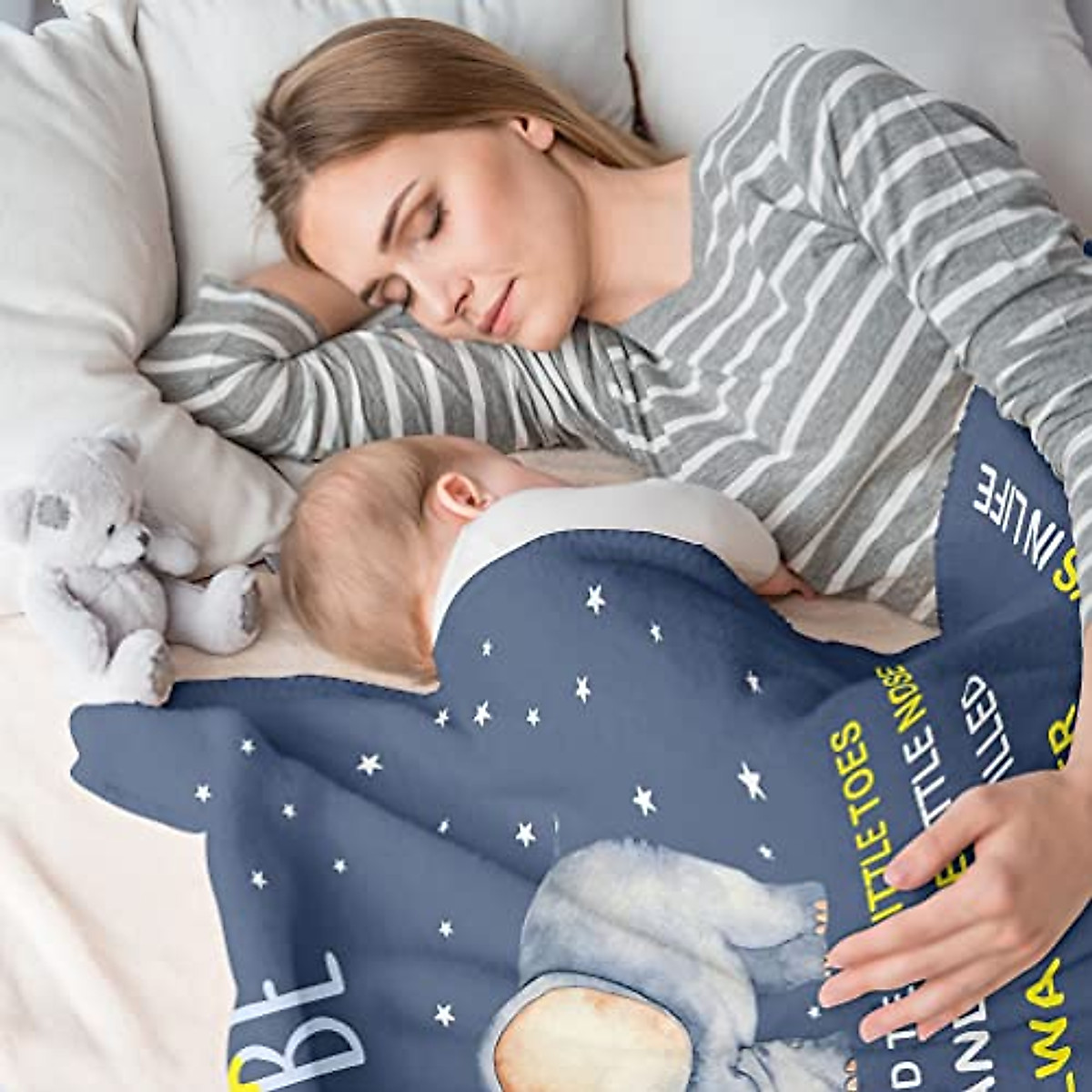 Omokil New Mom Gifts for Women, First Time Mom Gift, Pregnancy Gifts, New Mom Essentials, Postpartum Gifts for Mom, Mom to Be Gift, Gender Reveal Gifts Blanket for New Parents - 60" X 50"