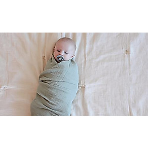 Bibs Cuddle Baby Swaddle | 100% Organic Muslin Fabric | Soft, Breathable & Absorbent | Made in Denmark | Measures 47" x 47" (Ivory)