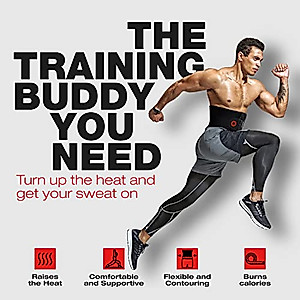 ActiveGear Waist Trimmer Belt for Stomach and Back Lumbar Support, Medium: 8" x 42" - Red