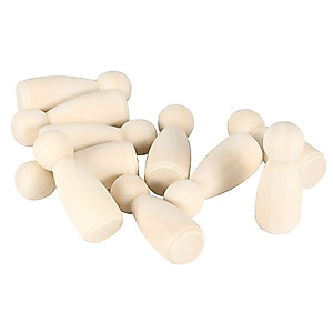 JAPCHET 50 Pack 3-1/2 Inch Large Wooden Peg Dolls, Unfinished Wooden Jumbo Peg People Wood Doll Bodies Figures for Painting, DIY Art Craft Projects, Home Decor