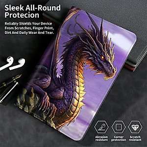 Case for All-New Kindle Fire HD 10 & 10 Plus Tablet 11th/13th Generation 2021/2023 Lightweight Smart Case Adjustable Stand Protective Cover with Auto Wake/Sleep - Purple Dragon