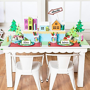 48 Pcs Christmas Place Cards Green Merry Christmas Seating Name Tags Placecard Holders Seating Christmas Thief Name Cards Tents for Dinner Party Birthday Wedding Supplies