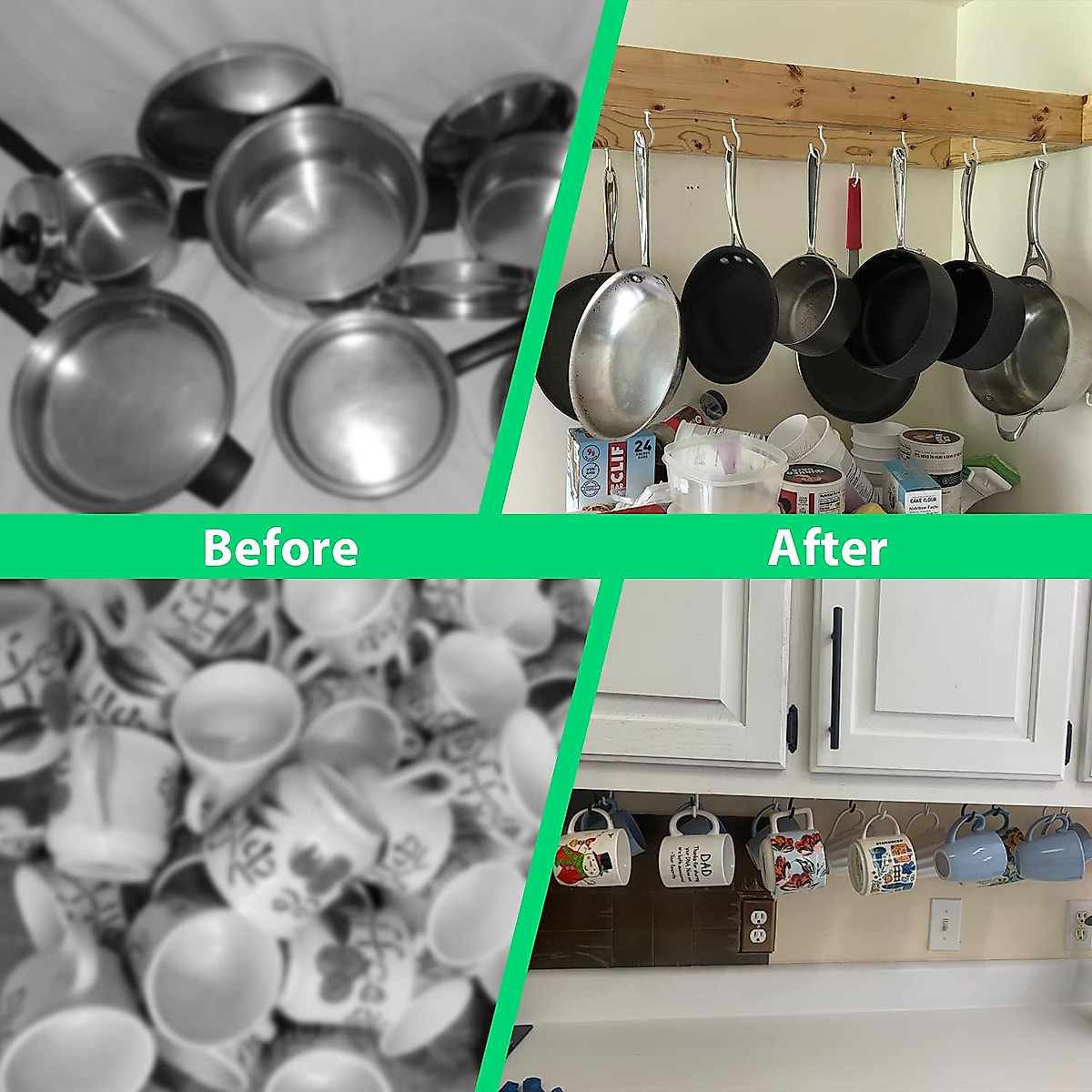 Etoolia 50 Pcs Ceiling Hooks for Hanging Plants - 2.9 inches Plant Hooks Heavy Duty, Hanging Hooks for Christmas Lights, Cups, Decors - White Vinyl Coated Screw in Plant Hanger Hook Indoor and Outdoor