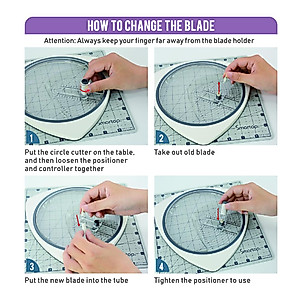 SMARTOP circle paper cutter with sticky mat, 3 Replaceable blades for scrapbooking paper crafts, art DIY, adjustable Circle Cutter