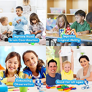 Ganowo Fidget Snake Cube Mini Twist Puzzle(12PACK) -Party Favors, Goody Bag Filler,Carnival Prizes,Classroom Rewards,School,Birthday Gift-Easter Egg Fillers for Kid Brain Teasers Speed Cube