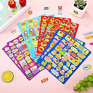750 PCS Scented Motivational Stickers Scratch Sweet Scent Stickers Sniff Fruit Food Reward Stickers for School Classroom Supplies Teachers Student Awards Incentives (Dessert Scents, Classic Style)