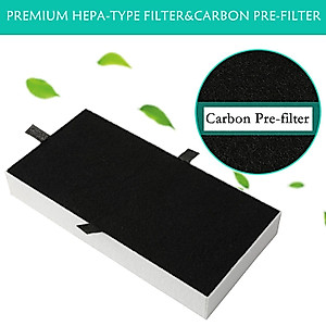 Gazeer 4 Pack True HEPA Filter Replacement for Honeywell U Filter (HRF201B) Compatible with Honeywell HHT270,HHT270W, HHT290 Series,and Compatible with Febreze FRF102B Filter