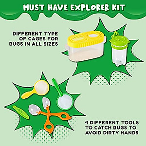 JOYIN Outdoor Explorer Kit, Bug Catcher for Kids (Vest, Hat, Flashlight Compass, Binoculars, Magnifying Glass and Butterfly Net), Kids Camping Gear, Educational Toys, Halloween Birthday Gift for Kids