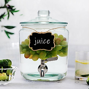 Accguan 1-Gallon Drink Dispenser,Glass Drinking Dispenser with Glass Lid,Mason Drink Dispenser for Parties, Bar, Wedding, Homemade Juice, Laundry Detergent Dispenser,Picnics, Barbecues and Daily,1 pcs