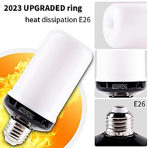 AIZHIWENG Led Flame Light Bulb, 2 Pack, E26 Flickering Light Bulbs with 4 Modes, Energy Efficient, Good Heat Dissipation, Faux Flames, Versatile Use - Flame Light Bulbs with Multi Light Modes