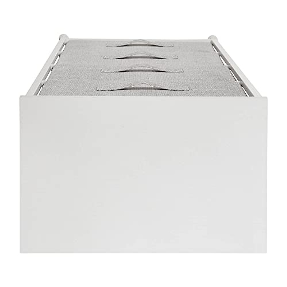 Flash Furniture 4 Drawer Storage Dresser - White Cast Iron Frame and Wood Top - 4 Easy Pull Light Gray Fabric Drawers