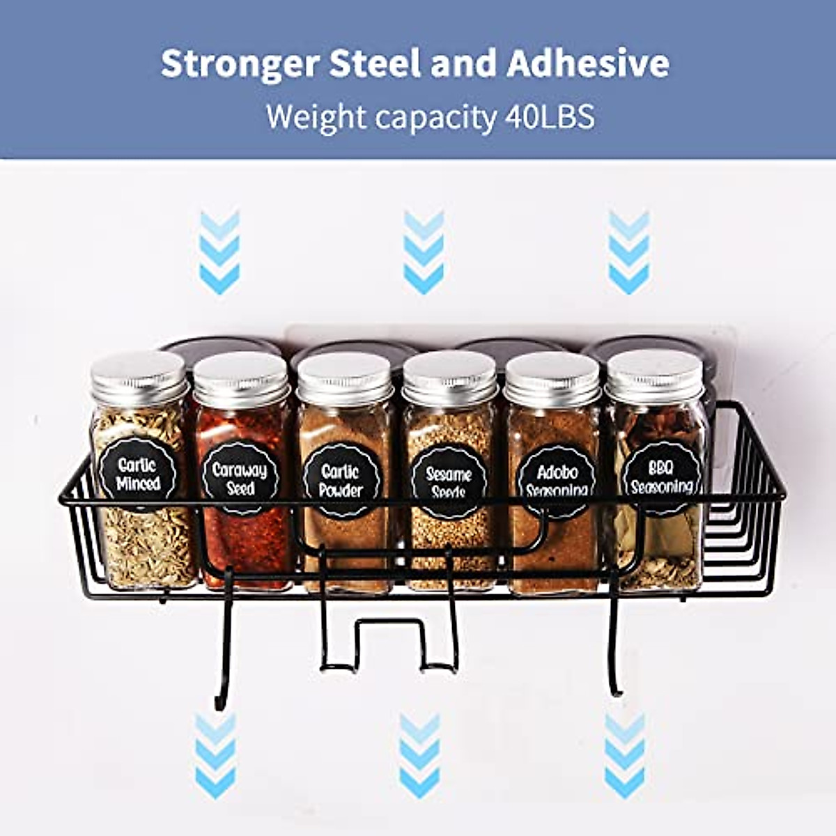 WOSOMOK Shower Caddy Rustproof Bathroom Organizer Shelf in Adhesive or Screws 2-Pack Stainless Steel No Drilling Shower Basket for Inside Shower & Kitchen Storage