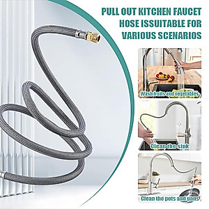 Kitchen Faucet Hose Replacement Parts for Grohe 48293000 Flexible Faucet Hose, Pull-Out Faucet Hose Replacement, Flexible Hose for Pull Out Kitchen Sprayer