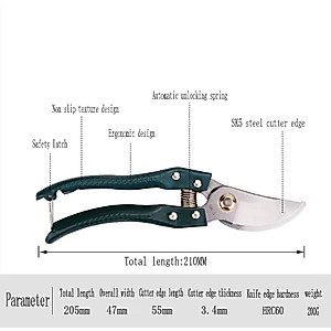 Tree Trimmers, Garden Scissors, Manual Trimmers, Branch, Hedge, Shrub and Bush Trimmers, Razor Sharp Bypass Cutters, Flowers, Household Plants, Bonsai or Garden Repair Gardening Tools