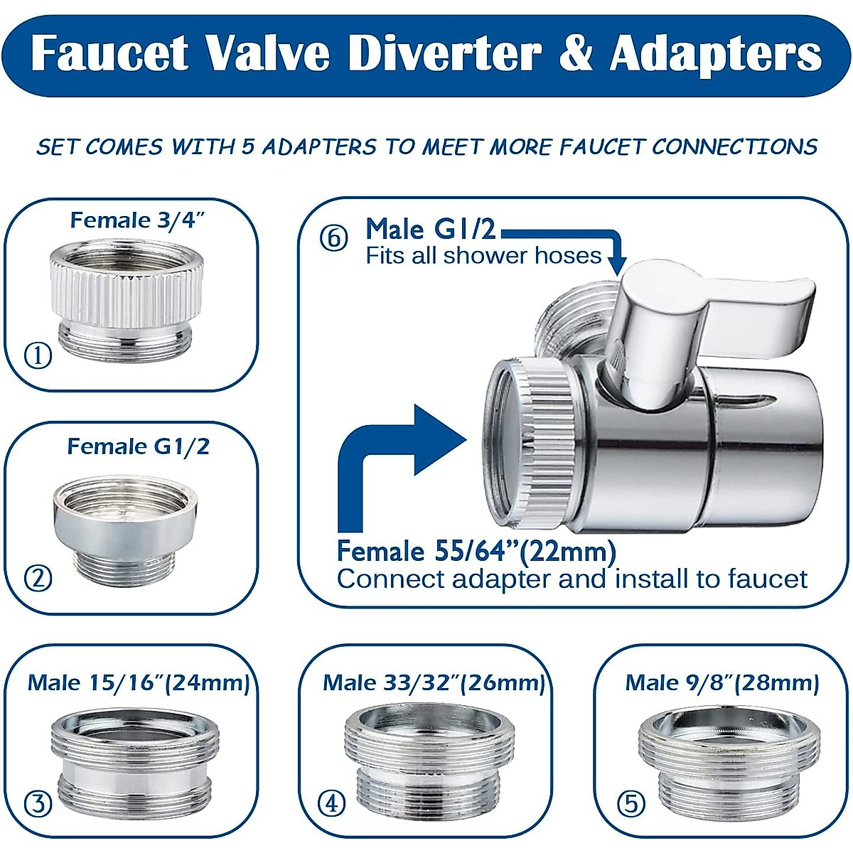 AITUOSI Handheld Bidet Sprayer Kit with Brass Diverter, 59-Inch PU Shower Hose, and Teflon Tape - Polished Finish
