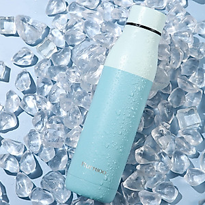 Murmioo sports water bottle, stainless steel vacuum Flask cold for 24 hours, hot for 12 hours, insulated 、BPA Free, suitable for cycling, camping, office 22oz/650ml Blue