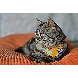Necoichi Bandana Cat Collar with Air Tag Pocket (Yukata Yellow)