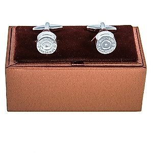 MRCUFF Bullet Shell Casing Army Police Pair Cufflinks in a Presentation Gift Box & Polishing Cloth